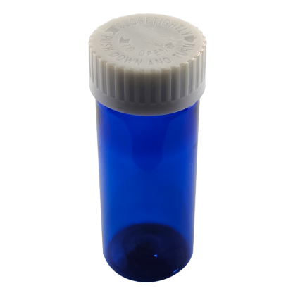 Blue P-Series Vials With CR Cap 20dr/75cc – Rx Systems